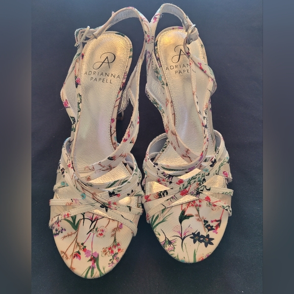 Adrianna Papell | Shoes | Adrianna Papell Floral Womens Shoes Cream ...